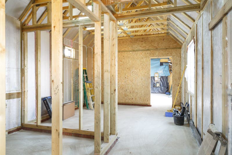 Timber Frame House Construction Stock Image - Image of design ...