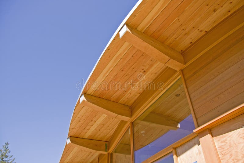 Timber Frame Roof Construction Stock Image - Image of panel, exterior ...