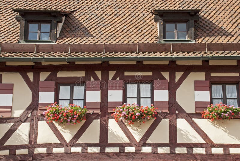 Timber Framed House in Nuremberg Stock Image - Image of frame ...