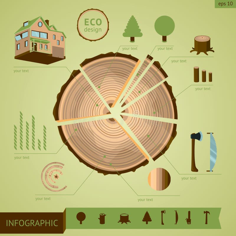 Timber Industry Infographic Stock Vector - Illustration of element ...
