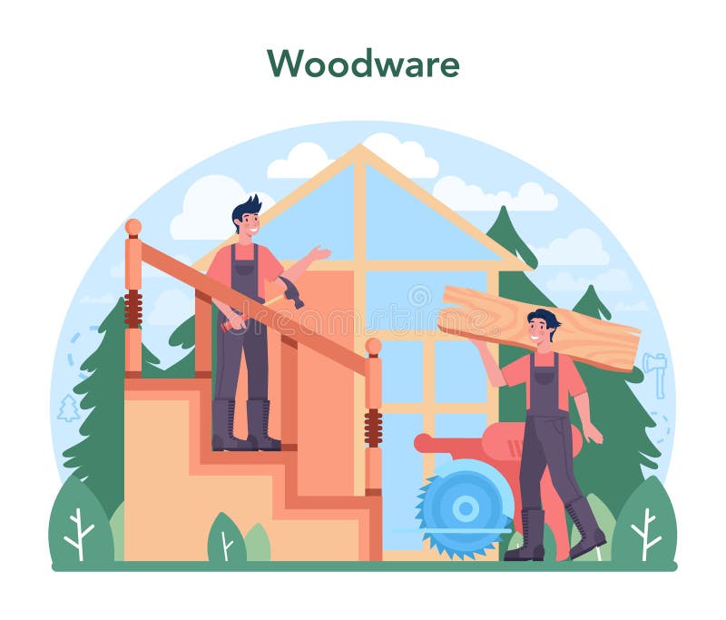 Timber Industry and Wood Production Concept. Logging Stock Vector ...