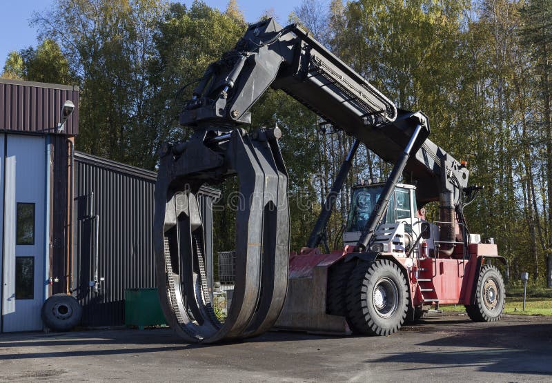 Timber Lifter in Front of the Garage Stock Image - Image of industry ...