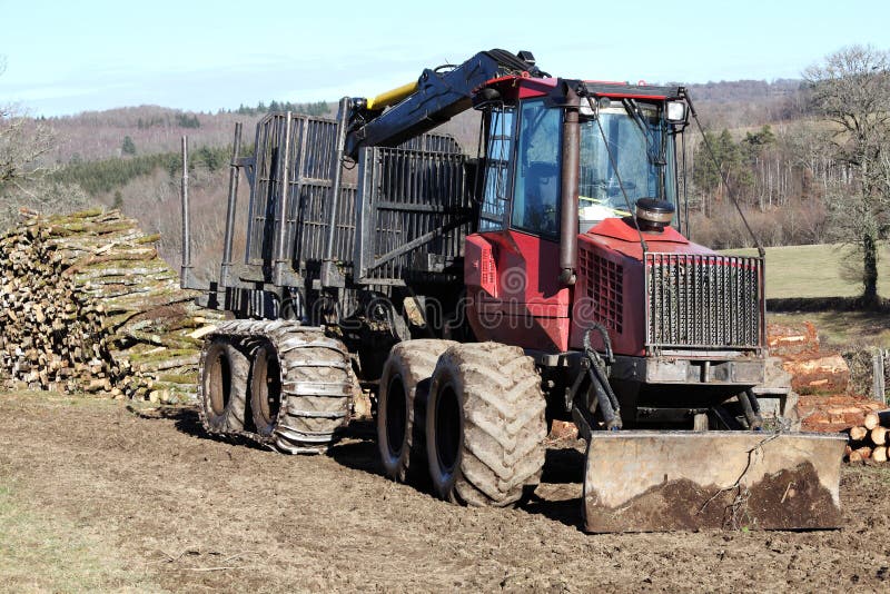 Timber Logging Truck Transport Stock Image - Image of renewable ...