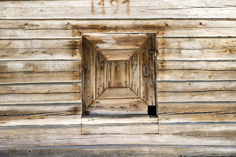 Timber Made Hatch in a Wooden Wall Stock Image - Image of tree, wall ...