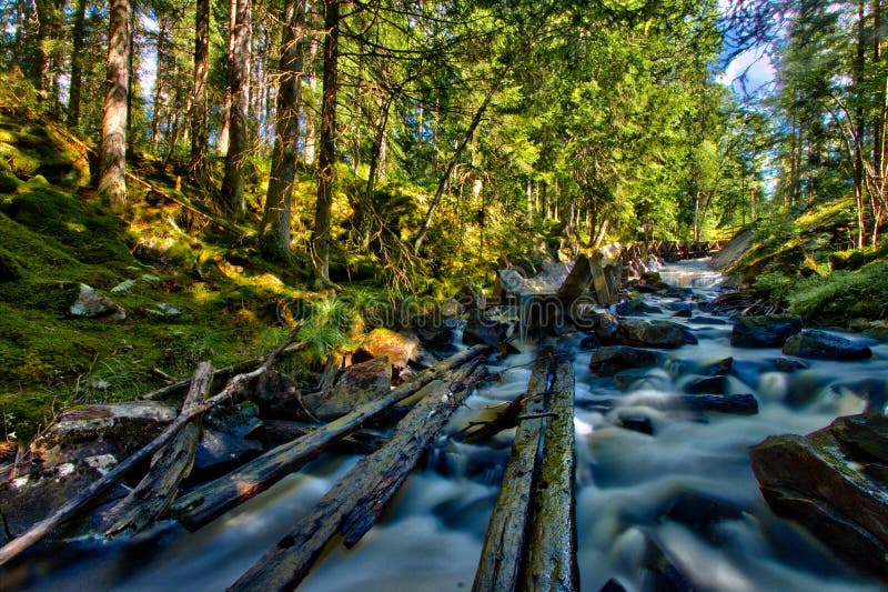 A Timber Rafting Facility in Sweden Stock Photo - Image of structure ...