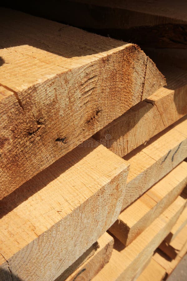 Wood Lumber Planks for Construction Stock Image - Image of wood, grain ...