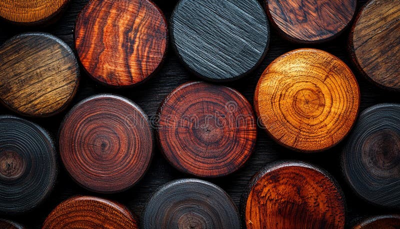 Timber Stack in Forest, Circle Pattern, Wood Industry Generated by AI ...