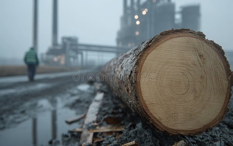 Timber Storage: Cut Trees Neatly Arranged in Sawmill, Showcasing ...