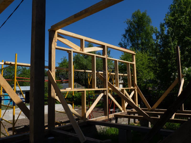 Timber Structures and Scaffolding Stock Photo - Image of design, frame ...