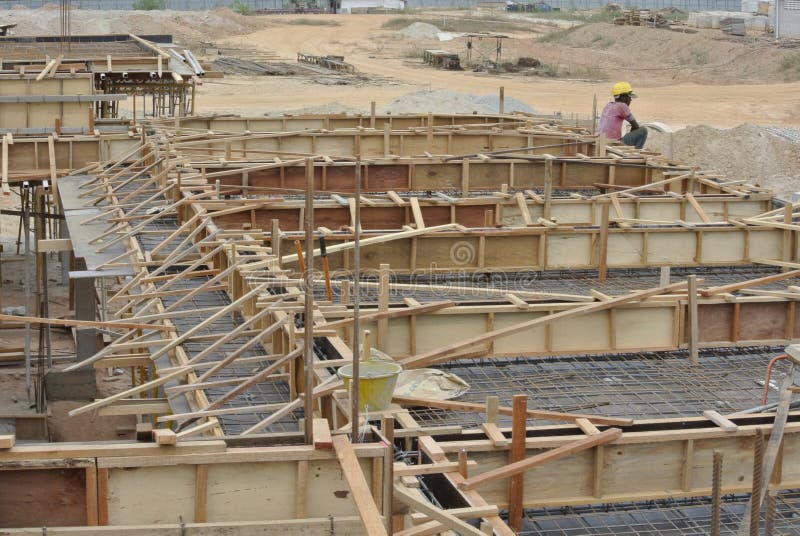 Timber Support for Timber Beam Formwork Stock Image - Image of frame ...