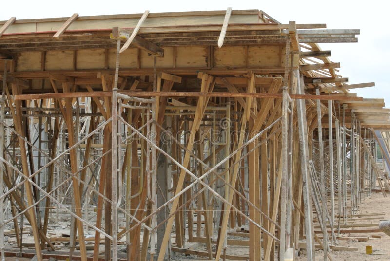 Timber Support for Timber Beam Formwork Stock Photo - Image of level ...