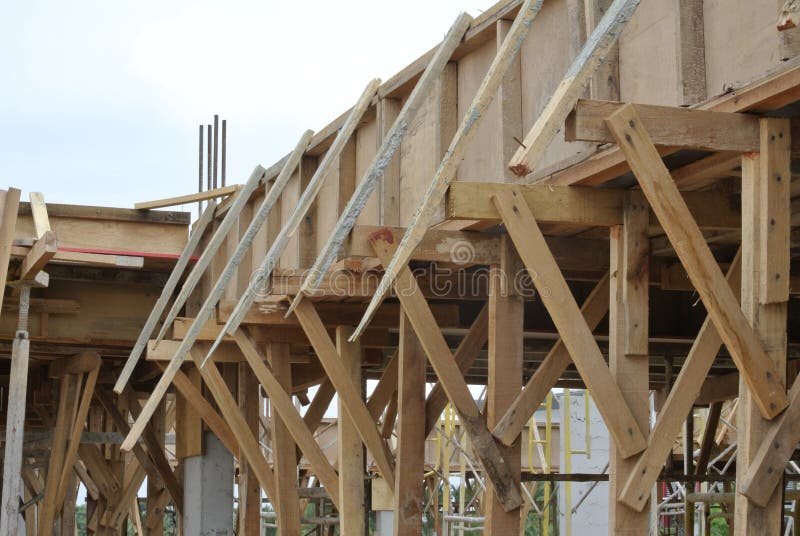 Timber Support for Timber Beam Formwork Stock Image - Image of frame ...