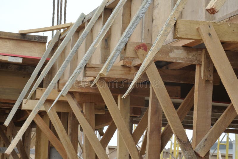 Timber Support for Timber Beam Formwork Stock Image - Image of ...