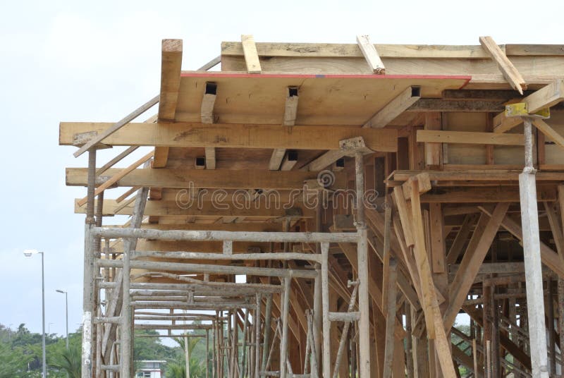 Timber Support for Timber Beam Formwork Stock Image - Image of contractor, ground: 45177445
