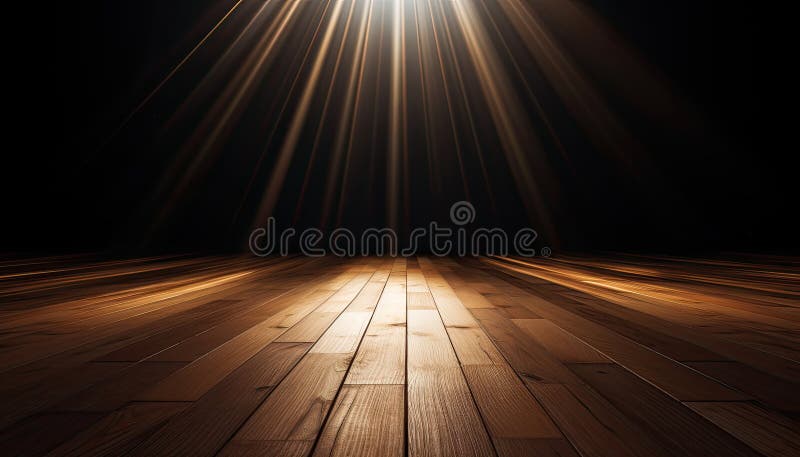 Timber Surface Rays Light Wooden Floor Lighting Shadow Dark Background ...