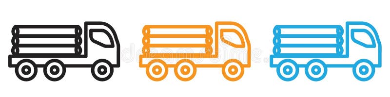 Timber Truck Icon Vector Logo Set Collection for Web App Ui Stock ...