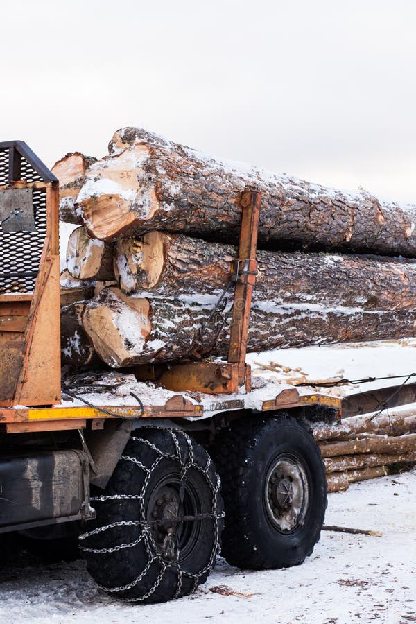 Timber Truck Just Finished Loading Stock Photo - Image of lorry, mill ...