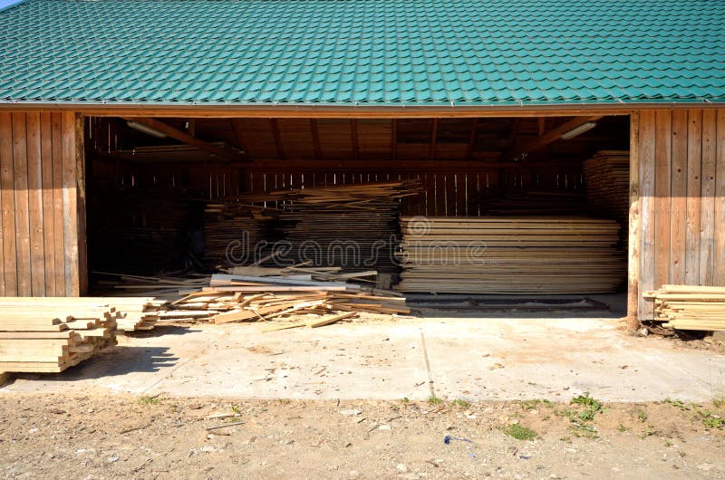 Timber warehouse stock image. Image of parallel, lumber - 32387605