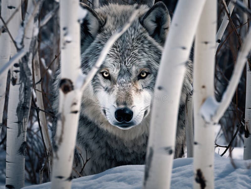 Timber wolf stock illustration. Illustration of birch - 293693798