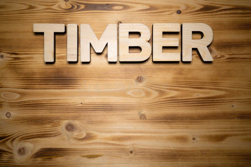 TIMBER Word Made with Building Blocks on Wooden Board Stock Image ...