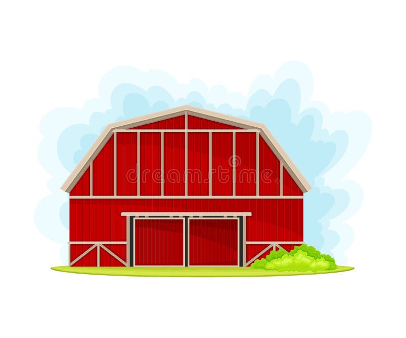 Red Barn, Granary for Crop Storage and Greenhouse Vector Set Stock ...