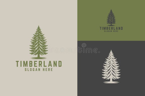 Timberland Logo Wilderness Evergreen Pine Tree Coniferous Forest ...