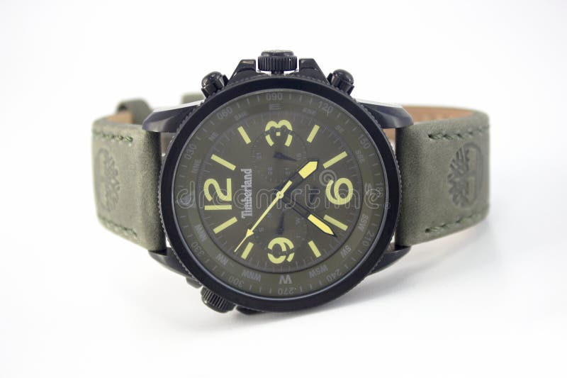 Timberland Men S Watch in Green on a White Background Editorial ...