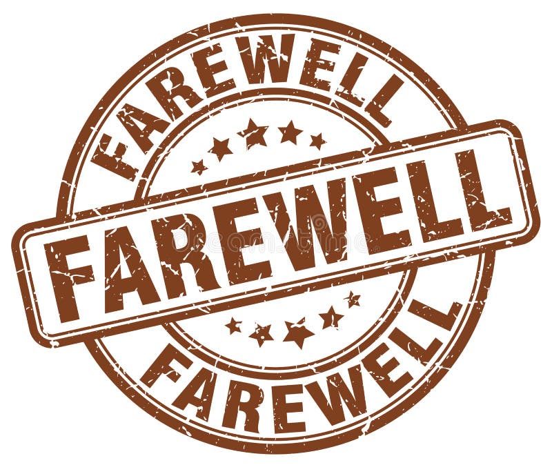 Timbre brun d'adieu illustration de vecteur. Illustration du sceau ...