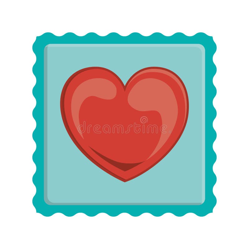 Timbre De Courrier De Coeur Illustration de Vecteur - Illustration du ...