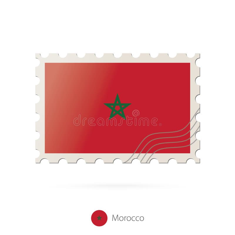 Timbre-poste Avec L'image Du Drapeau Du Maroc Illustration de Vecteur ...