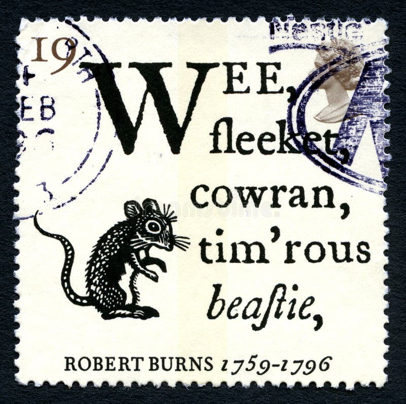 Timbre-poste BRITANNIQUE De Robert Burns Poem Image stock éditorial ...