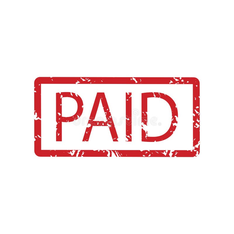 Timbro di gomma pagato illustrazione vettoriale. Illustrazione di segno ...