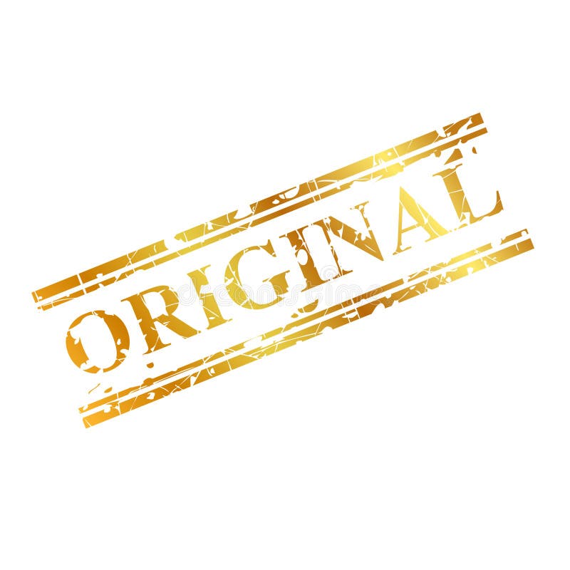 Timbro Di Gomma Rosso Della Striscia Originale E Dorata Illustrazione ...