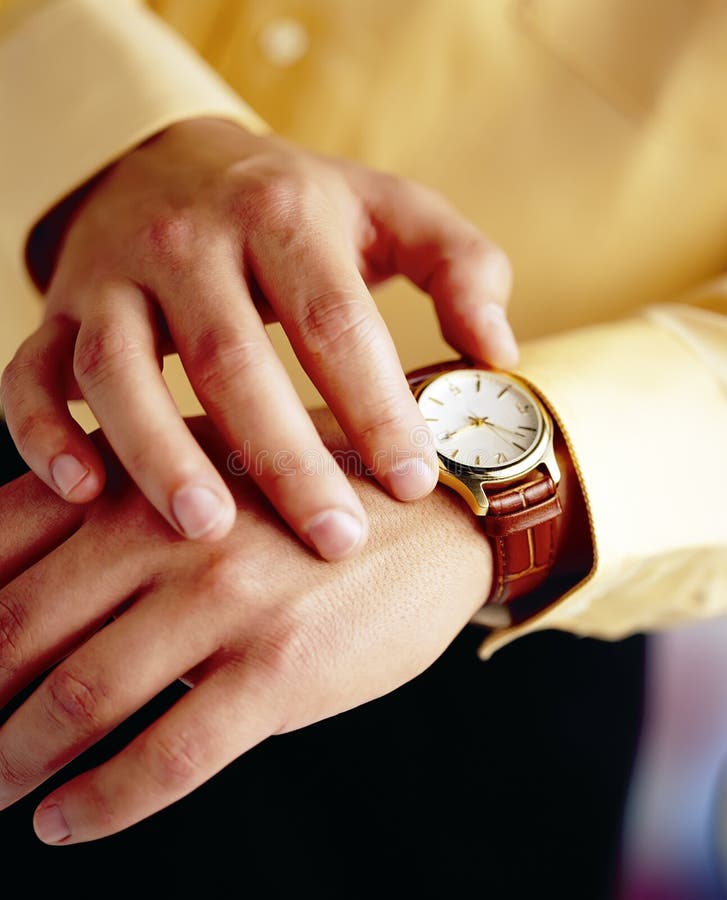 Woman Checking Time Her Watch Stock Photo - Image of check, hand: 115360426