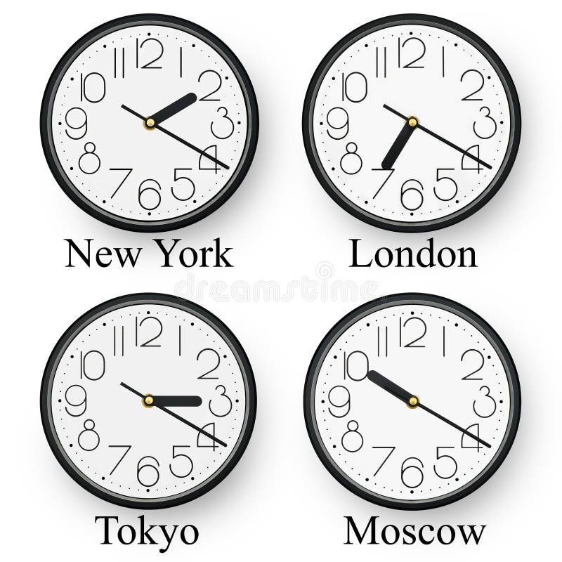 World Time Zone Clocks stock illustration. Illustration of world - 25162968