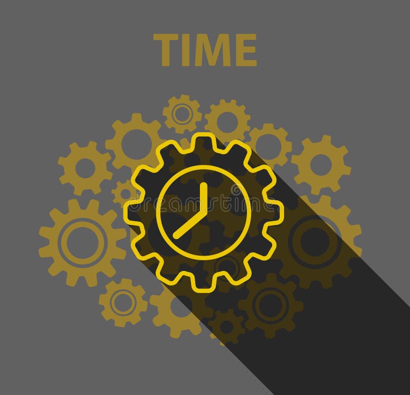 Time Abstract Concept Flat Design, Clock and Gears Stock Vector ...