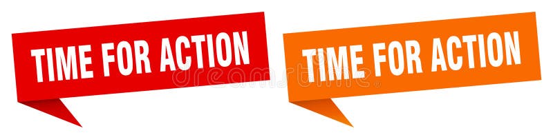 Time for Action Banner. Time for Action Speech Bubble Label Set Stock ...
