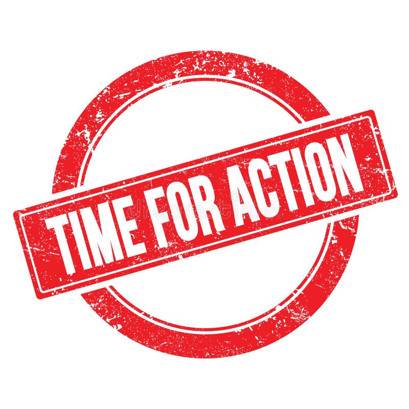 TIME for ACTION Text Written in an Orange Speech Bubble Stock ...