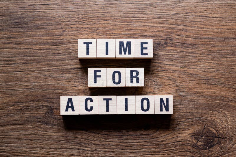Time for Action - Word Concept on Building Blocks, Text Stock Photo ...