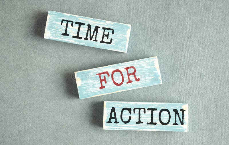 TIME for ACTION - Words on Wooden Blocks Stock Image - Image of action ...