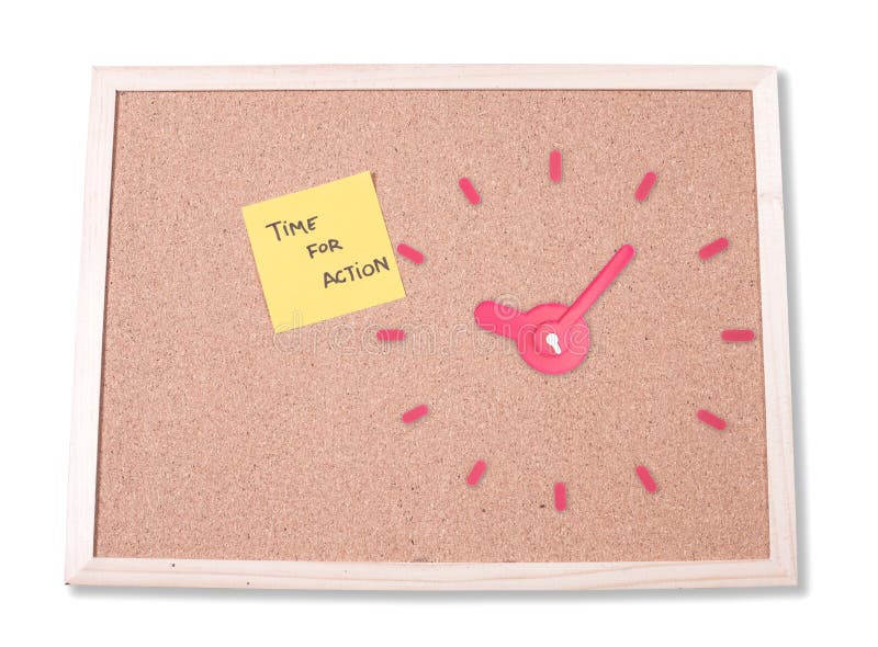 Time for Action.written on an Yellow Sticky Note Stock Image - Image of ...