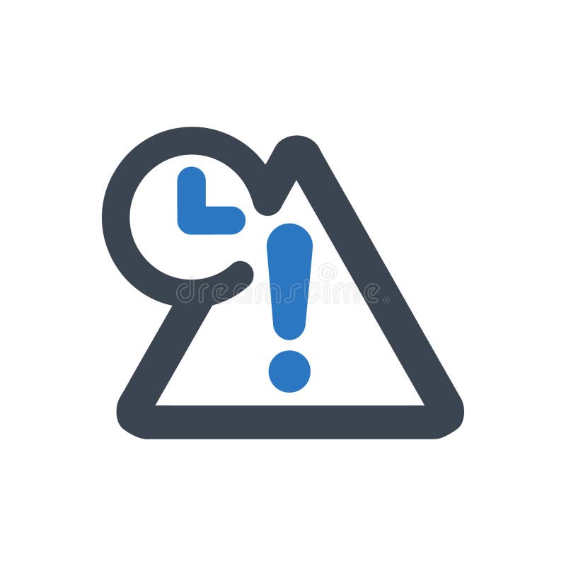 Time Alert Icon stock vector. Illustration of triangle - 361529128