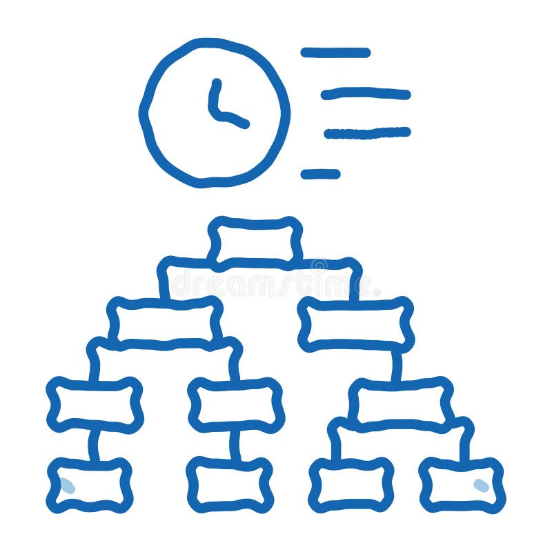 Time Algorithm Doodle Icon Hand Drawn Illustration Stock Vector ...