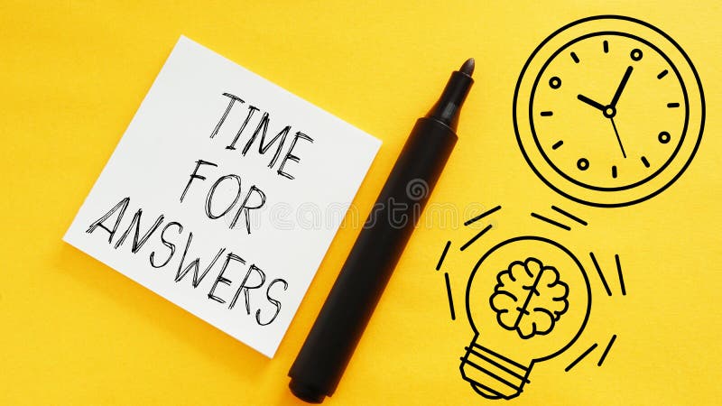 Time for Answers is Shown Using the Text Stock Photo - Image of rethink ...