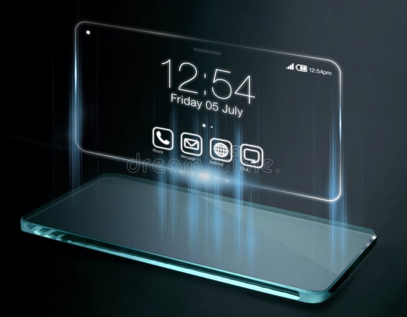 Time and Apps on Three Dimensional Smartphone Screen Stock Photo ...