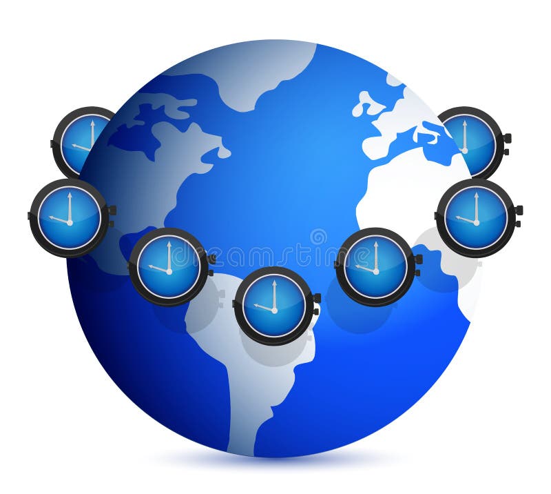 Time around the globe stock illustration. Illustration of post - 27869348