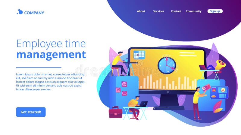Time and Attendance Tracking System Concept Landing Page Stock Vector ... Time and Attendance Tracking System Concept Landing Page Stock Vector ...