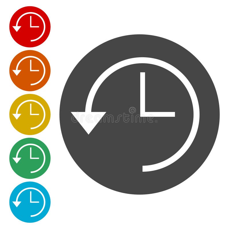Time back icons set stock vector. Illustration of internet - 134040738