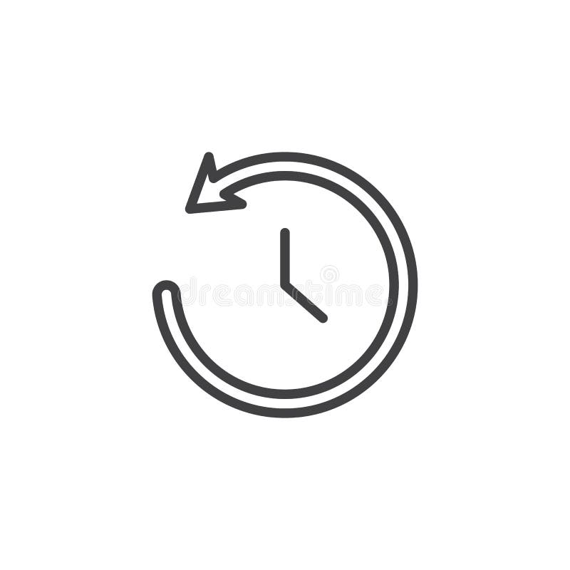 Time back outline icon stock vector. Illustration of graphics - 116311579