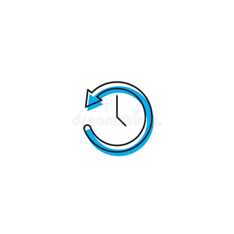 Time Back Symbol Vector Icon Isolated on White Background Stock Vector ...